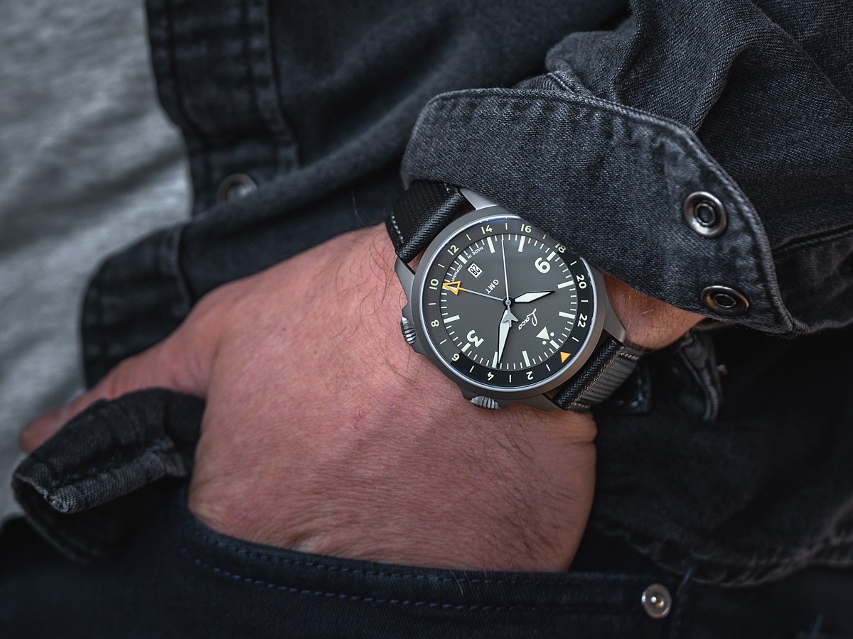 Pilot Watches Special Models by Laco Watches | Model FRANKFURT GMT GRAU