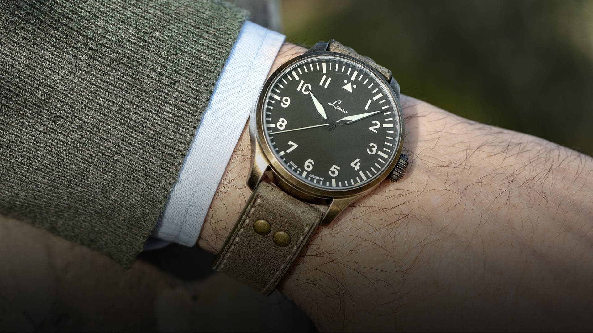 Pilot Watches BASIC by Laco Watches | Model Augsburg oliv 42
