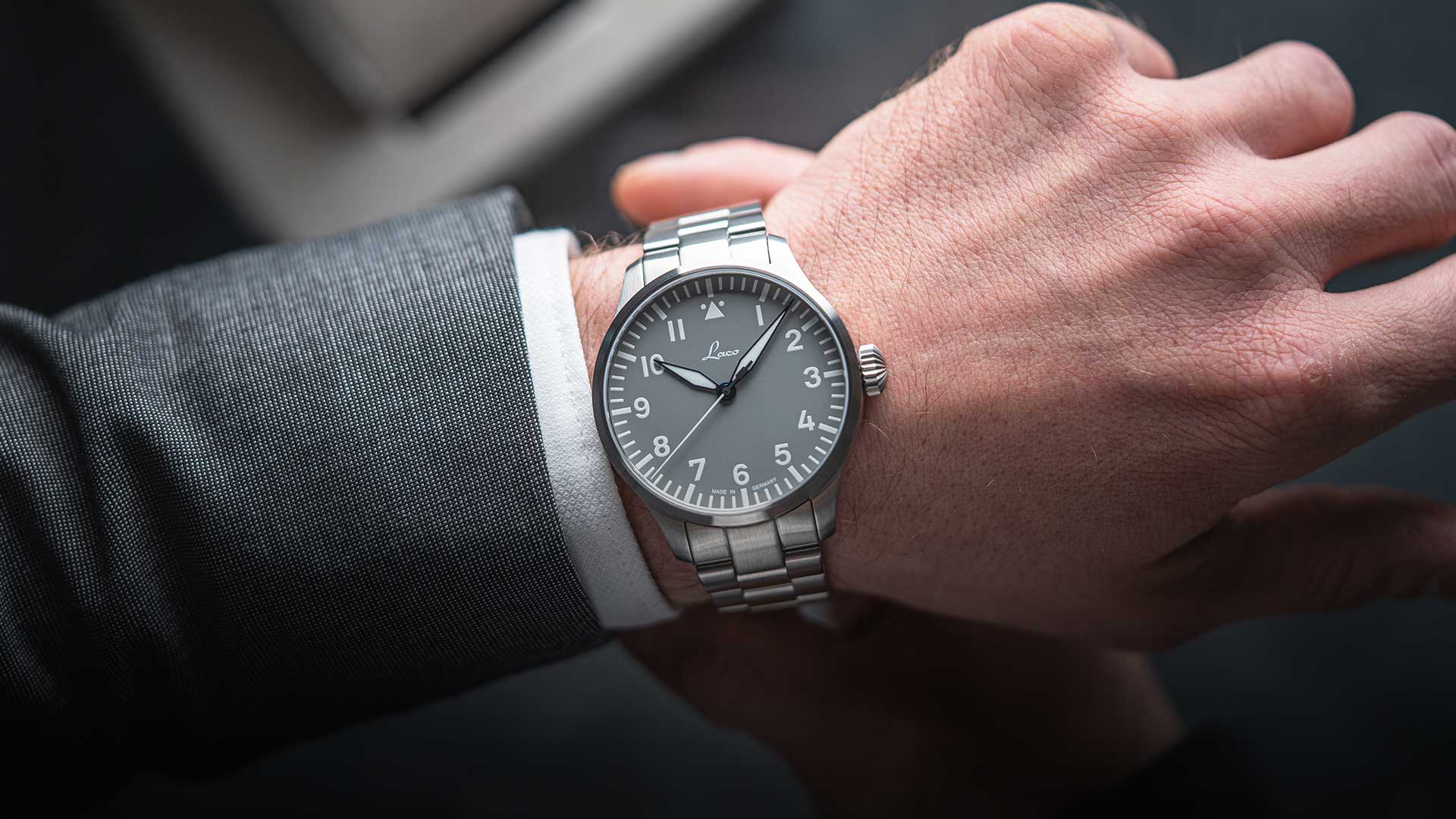 Pilot Watches BASIC by Laco Watches | Model Augsburg Grau 42 MB